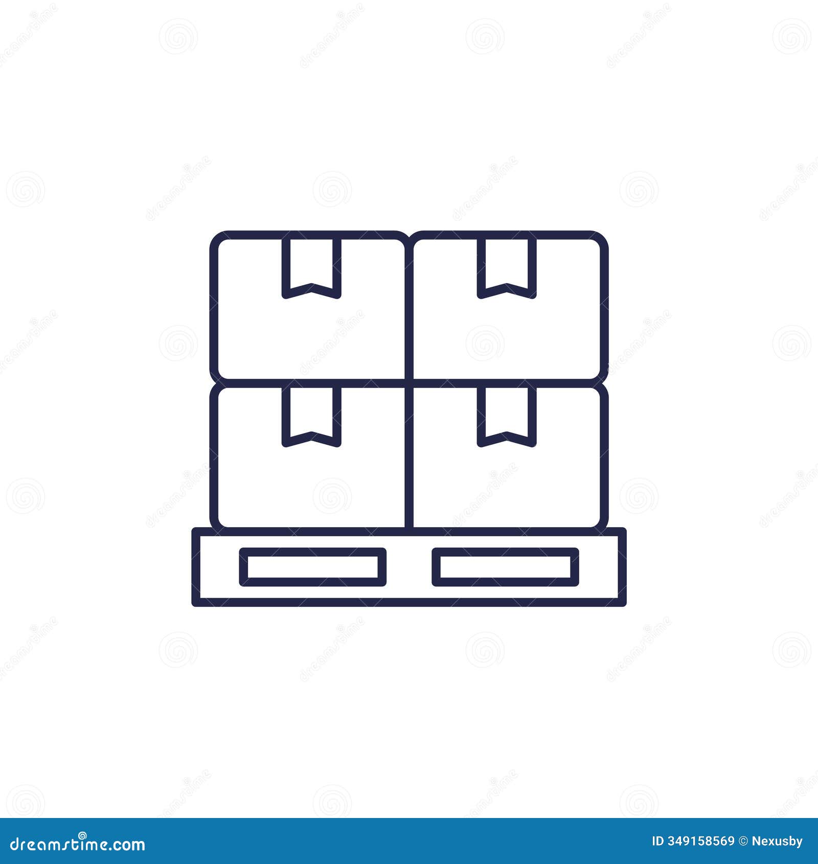 Pallet Line Illustration Icon On White Background Royalty-Free Cartoon ...