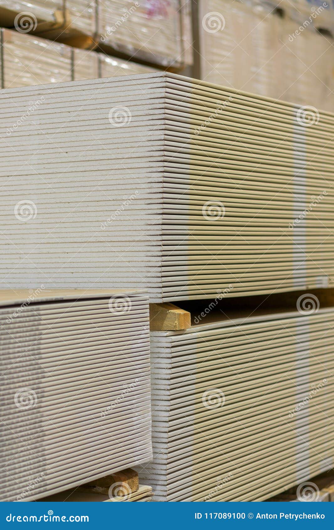 Pallet with Plasterboard in the Building Store Stock Photo - Image of ...