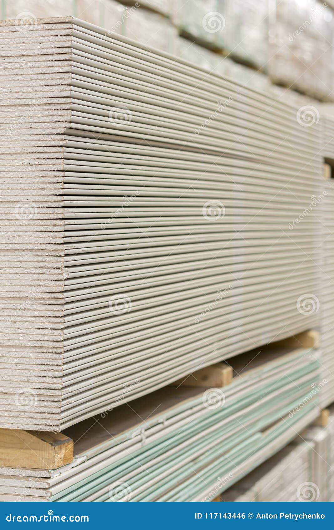Pallet with Plasterboard in the Building Store Stock Photo - Image of ...