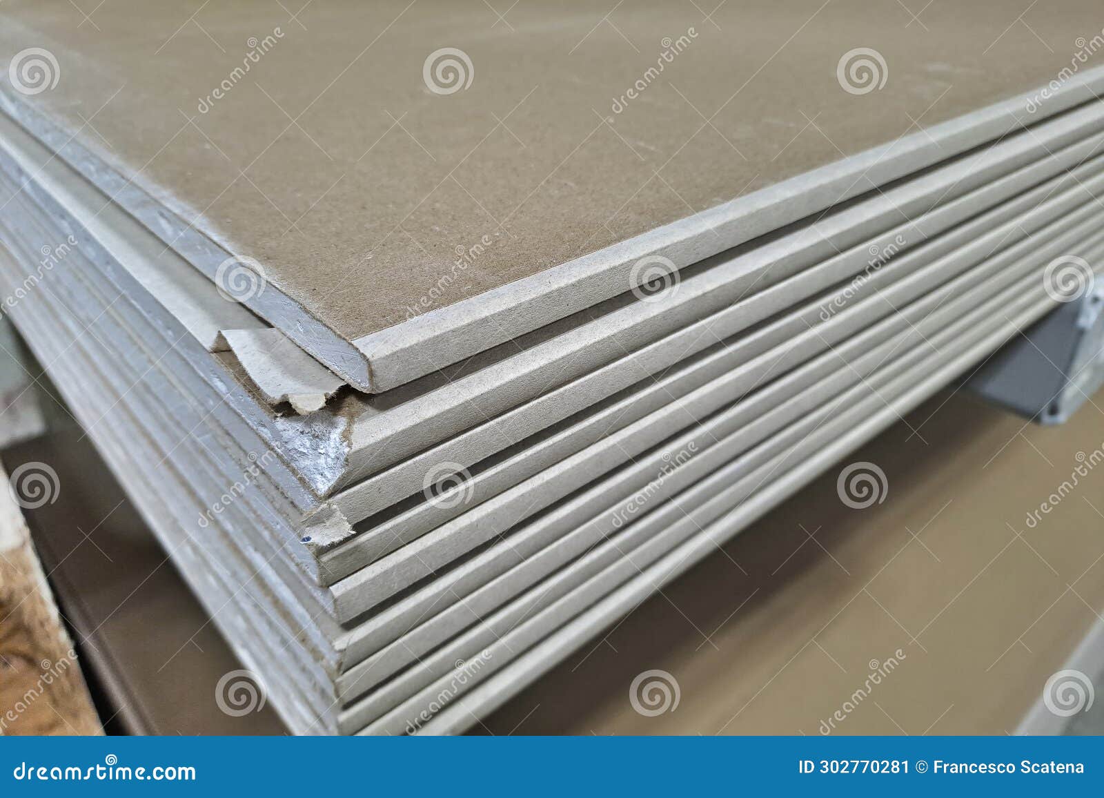 Pallet of Plasterboard Sheets in a Construction Site Stock Image ...