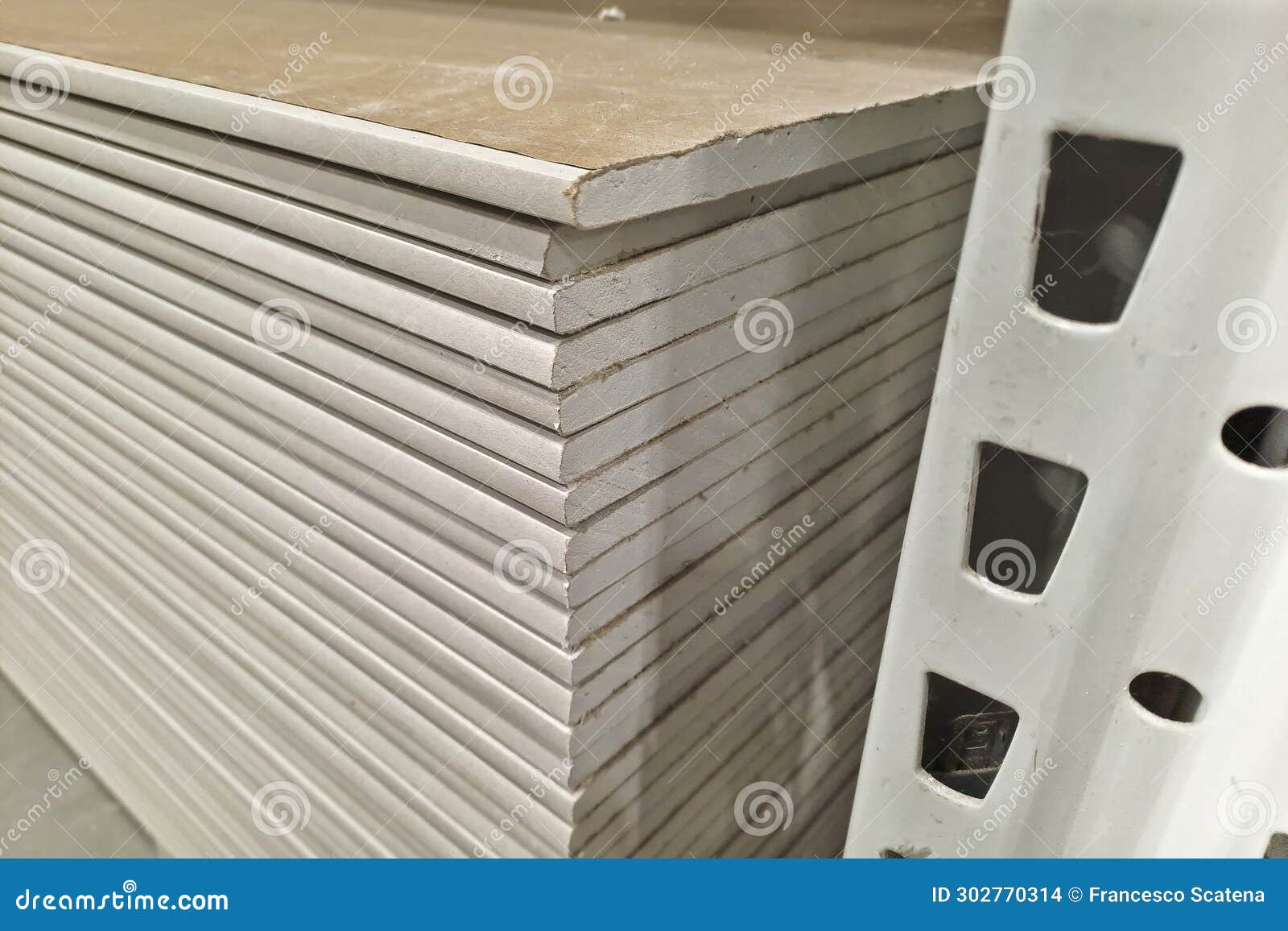 Pallet of Plasterboard Sheets in a Construction Site Stock Photo ...