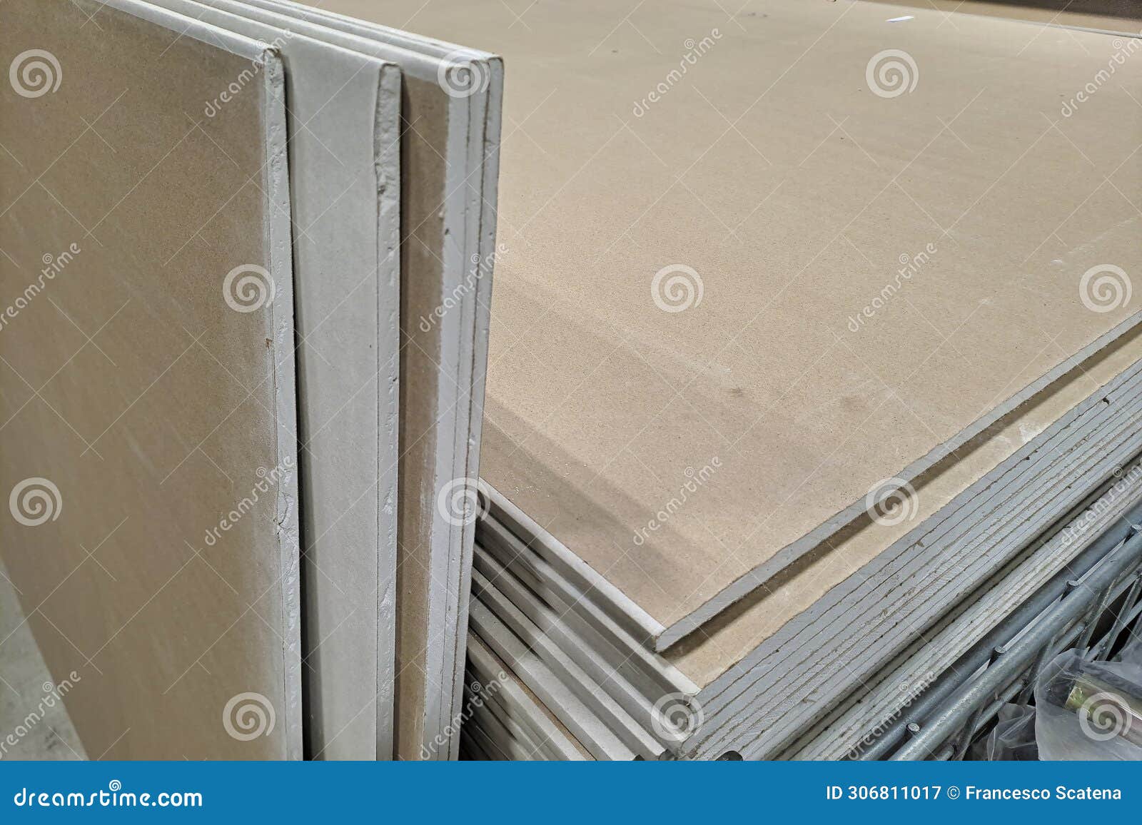 Pallet of Plasterboard Sheets in a Construction Site Stock Image ...