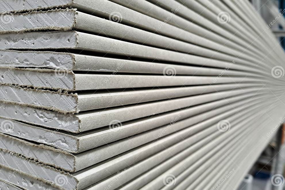 Pallet of Plasterboard Sheets in a Construction Site Stock Photo ...