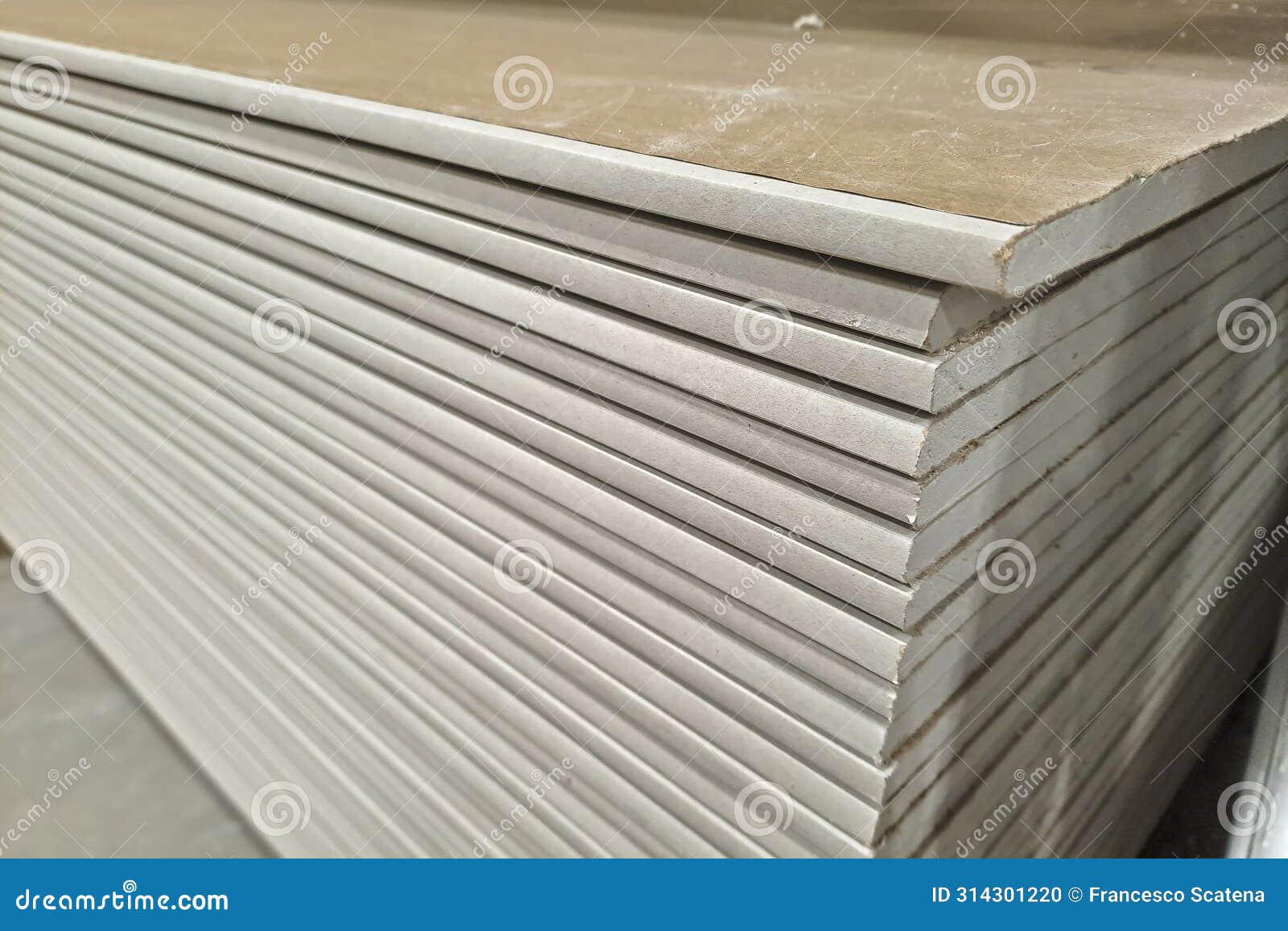 Pallet of Plasterboard Sheets in a Construction Site Stock Photo ...