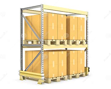 Pallet rack with cargo stock illustration. Illustration of rack - 28624626