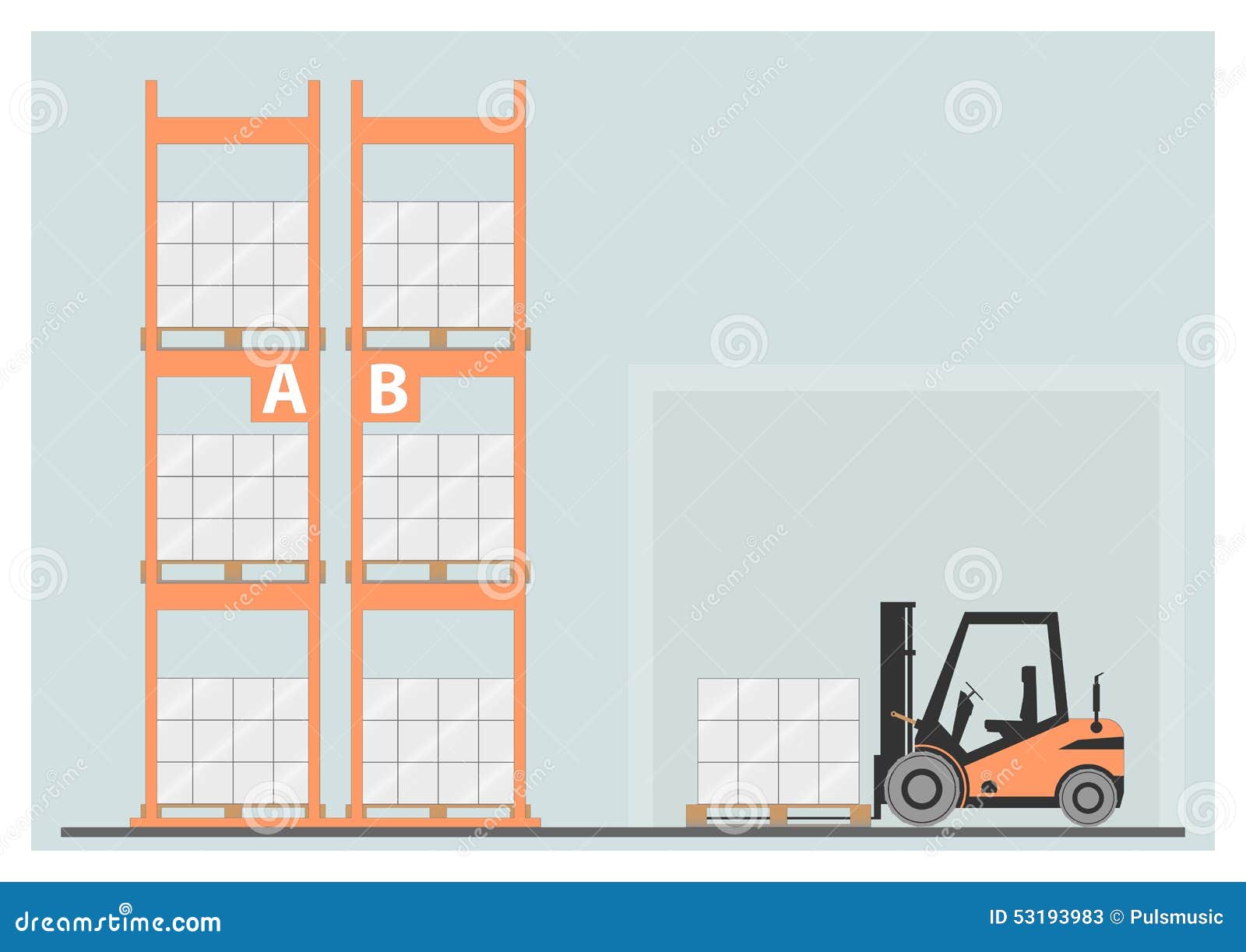 Pallet racking stock vector. Illustration of export, send - 53193983