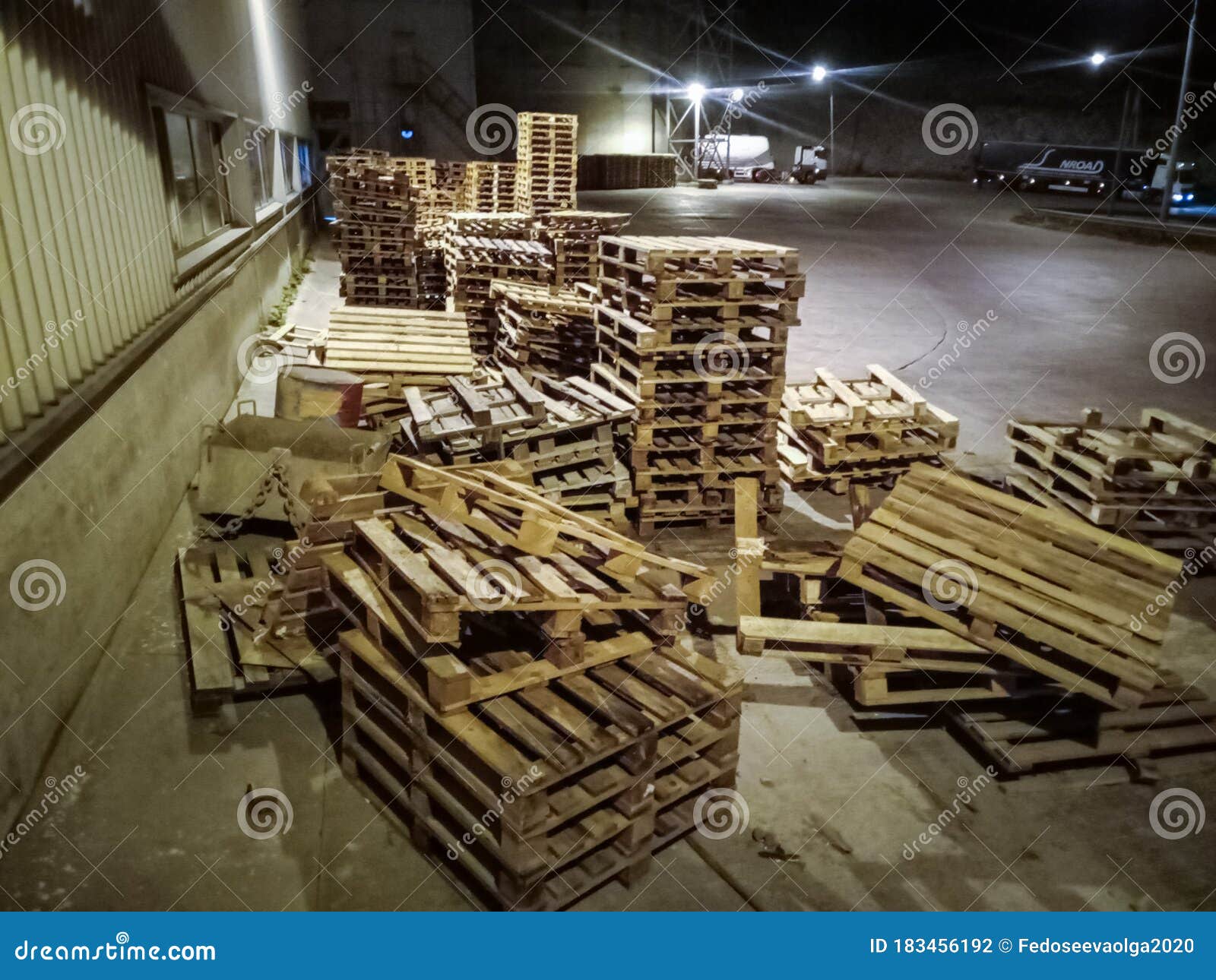 Pallet Racks Inside a Cement Plant. Loading Shop of Cement Plant Stock ...