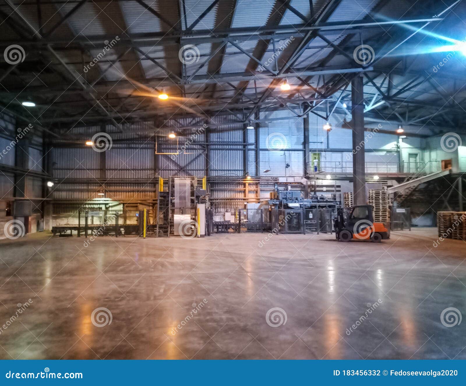 Pallet Racks Inside a Cement Plant. Loading Shop of Cement Plant Stock ...