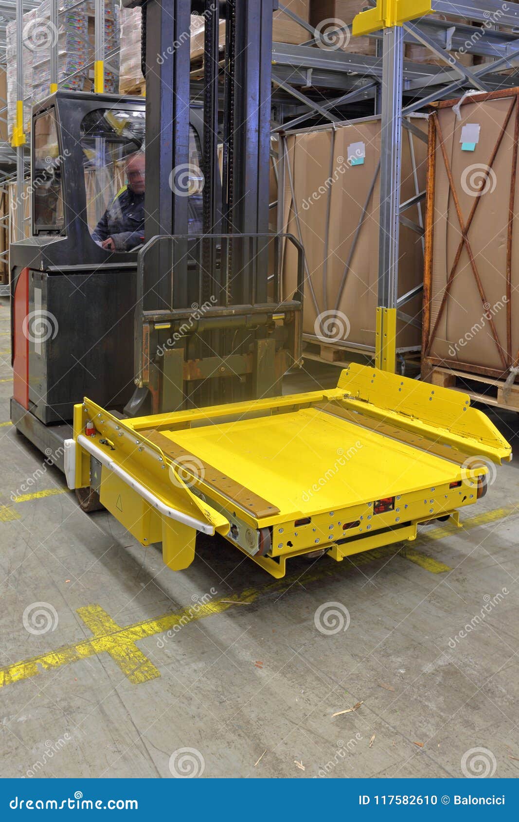 Forklift Shuttle stock photo. Image of storage, system - 117582610