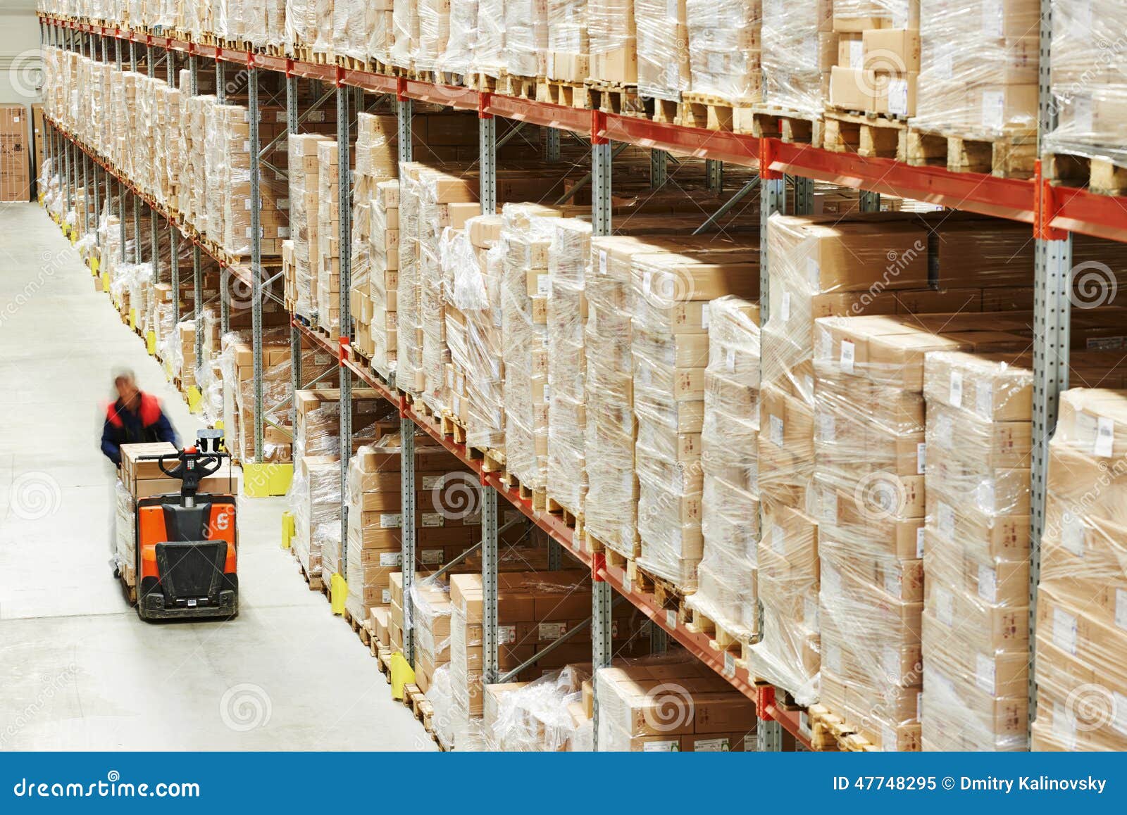 Pallet Stacker Truck at Warehouse Stock Image - Image of indoors ...