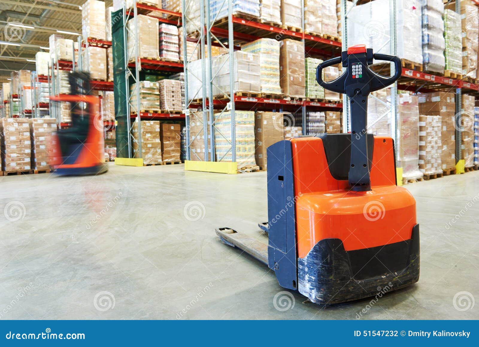 Pallet Stacker Truck at Warehouse Stock Photo - Image of depot ...