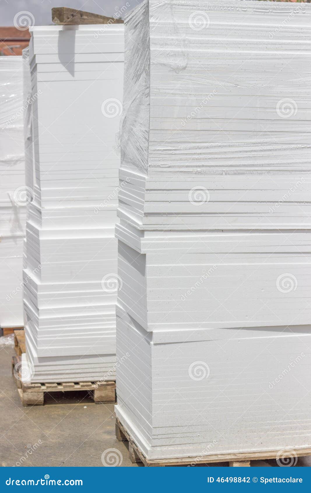 Pallet Of Styrofoam Sheet Insulation Stock Photo | CartoonDealer.com ...