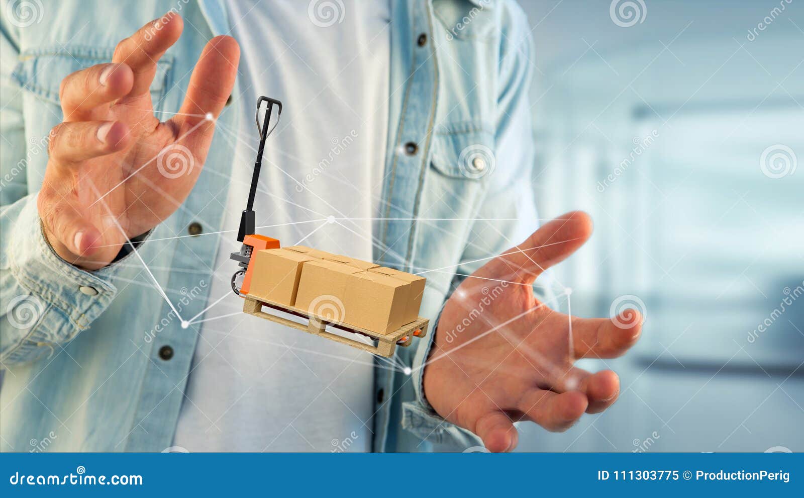 Pallet Truck and Carboxes with Network Connection System - 3d Re Stock ...