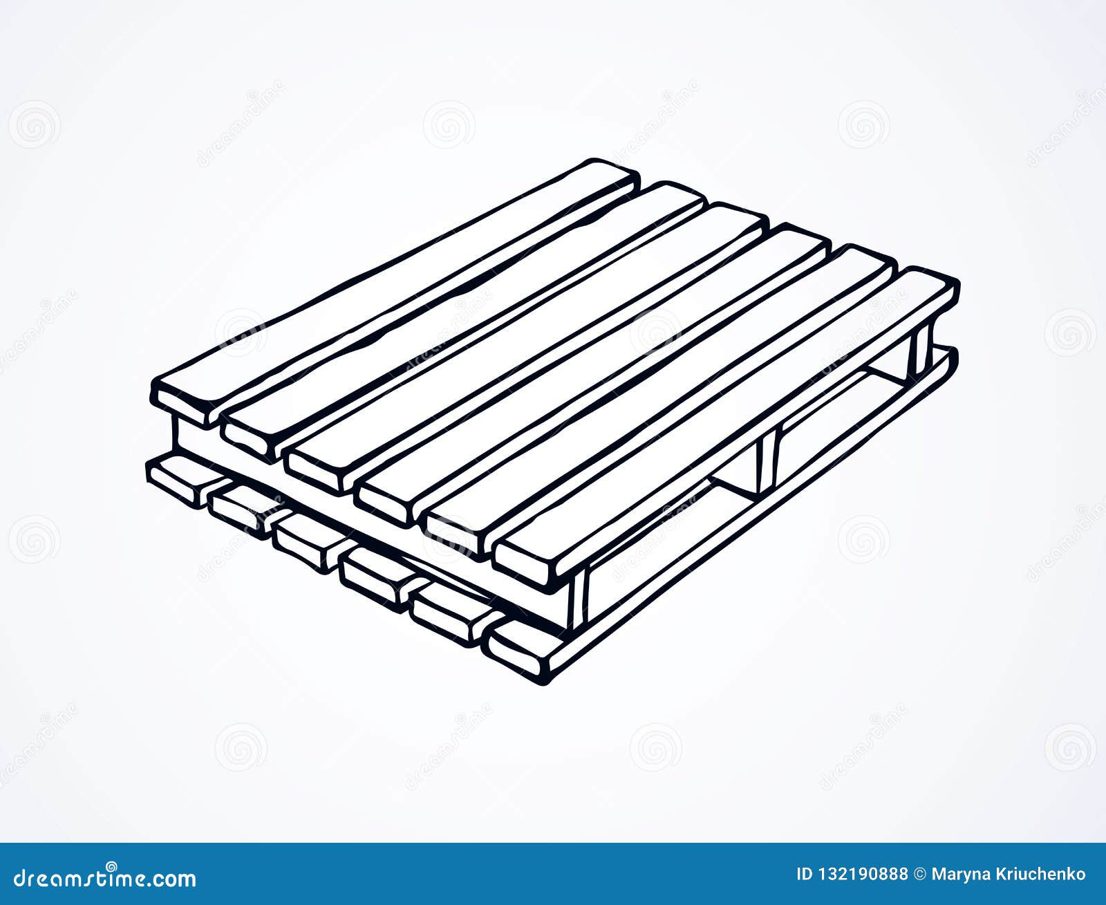 Pallet Vector tekening vector illustratie. Illustration of krat - 132190888