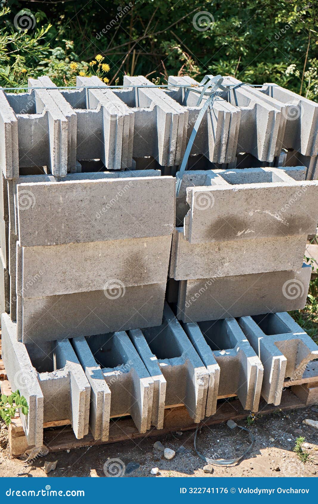 A Pallet of Wall Formwork Concrete Blocks on a Construction Site ...