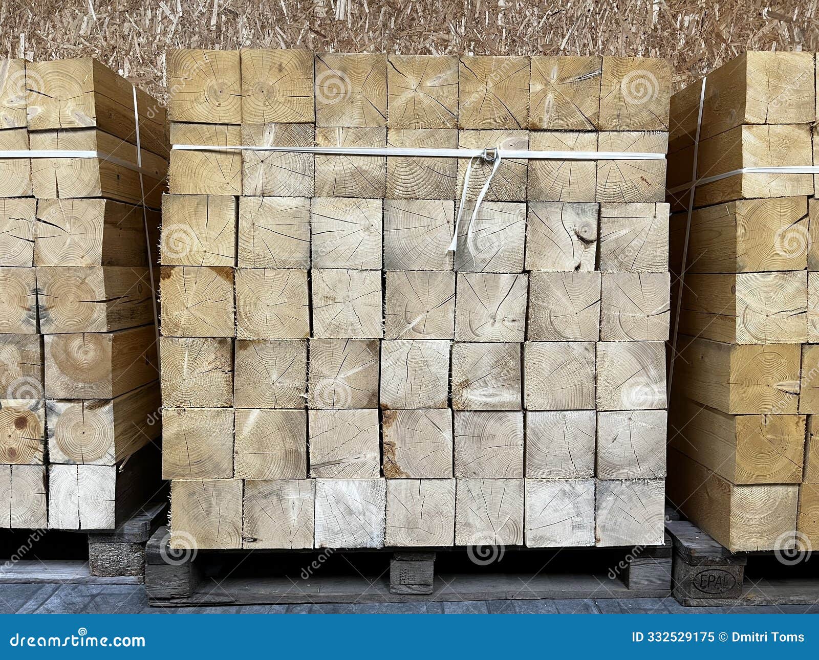 Pallet with Wooden Blocks for a Bullet Catcher in a Shooting Range ...