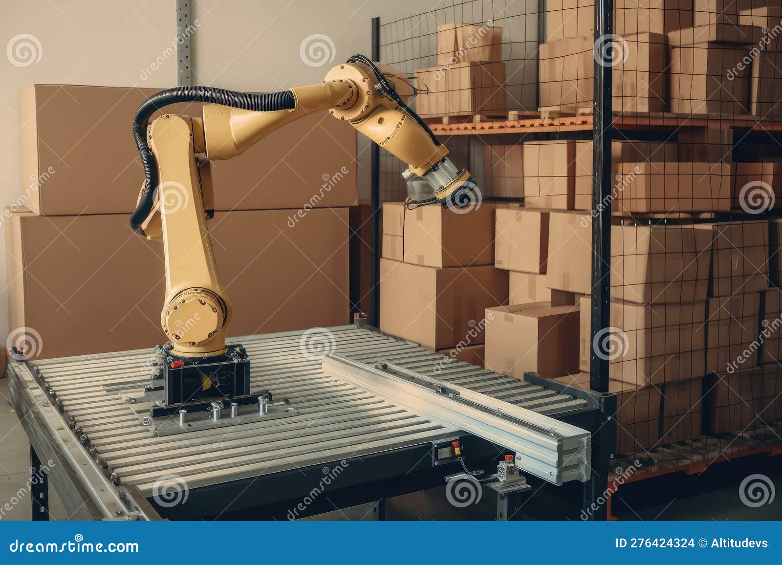 Palletizer Robot With Multiple Grips And Grippers, Picking Up Different ...