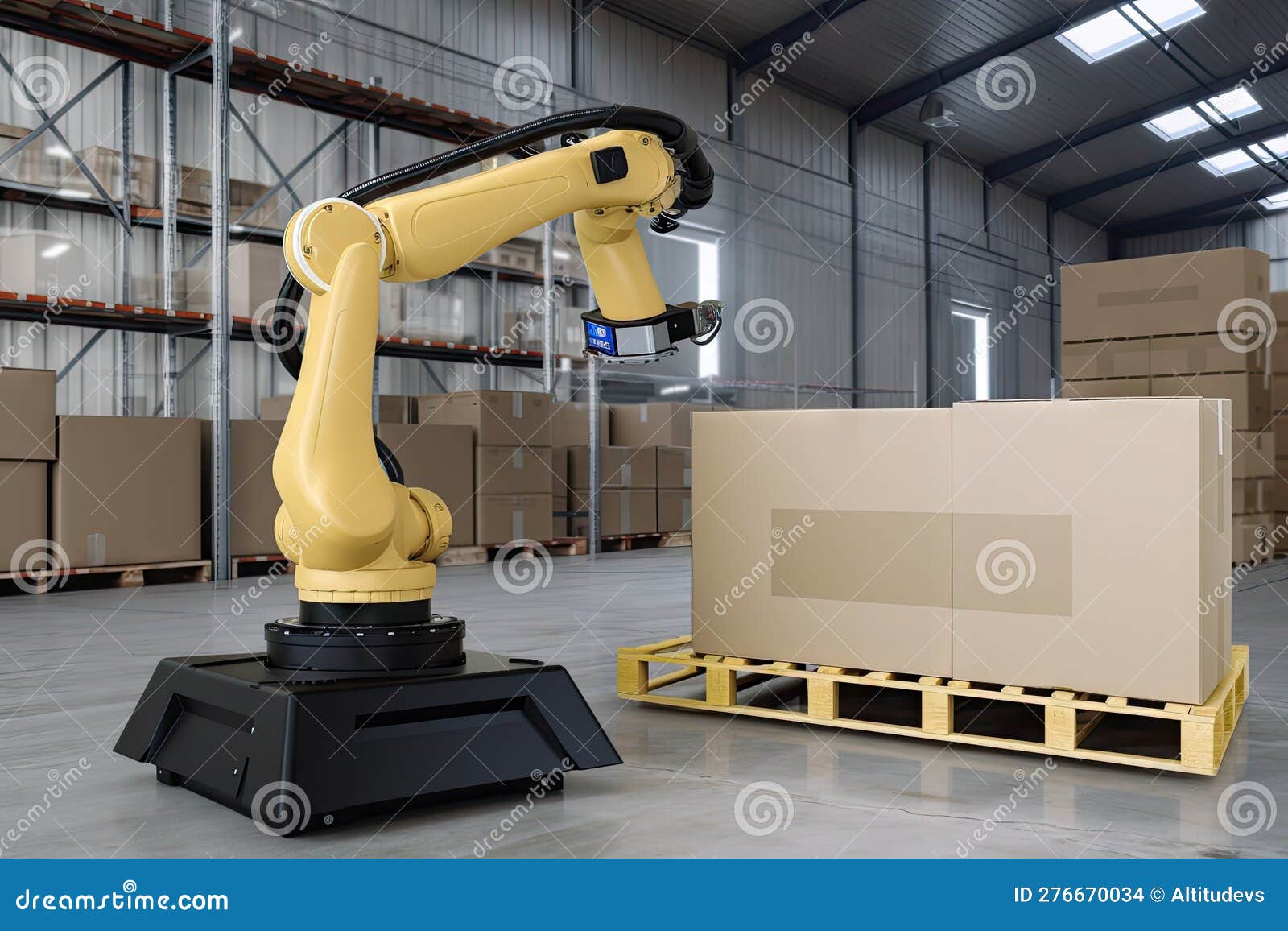 Palletizer Robot With Multiple Grips And Grippers, Picking Up Different ...