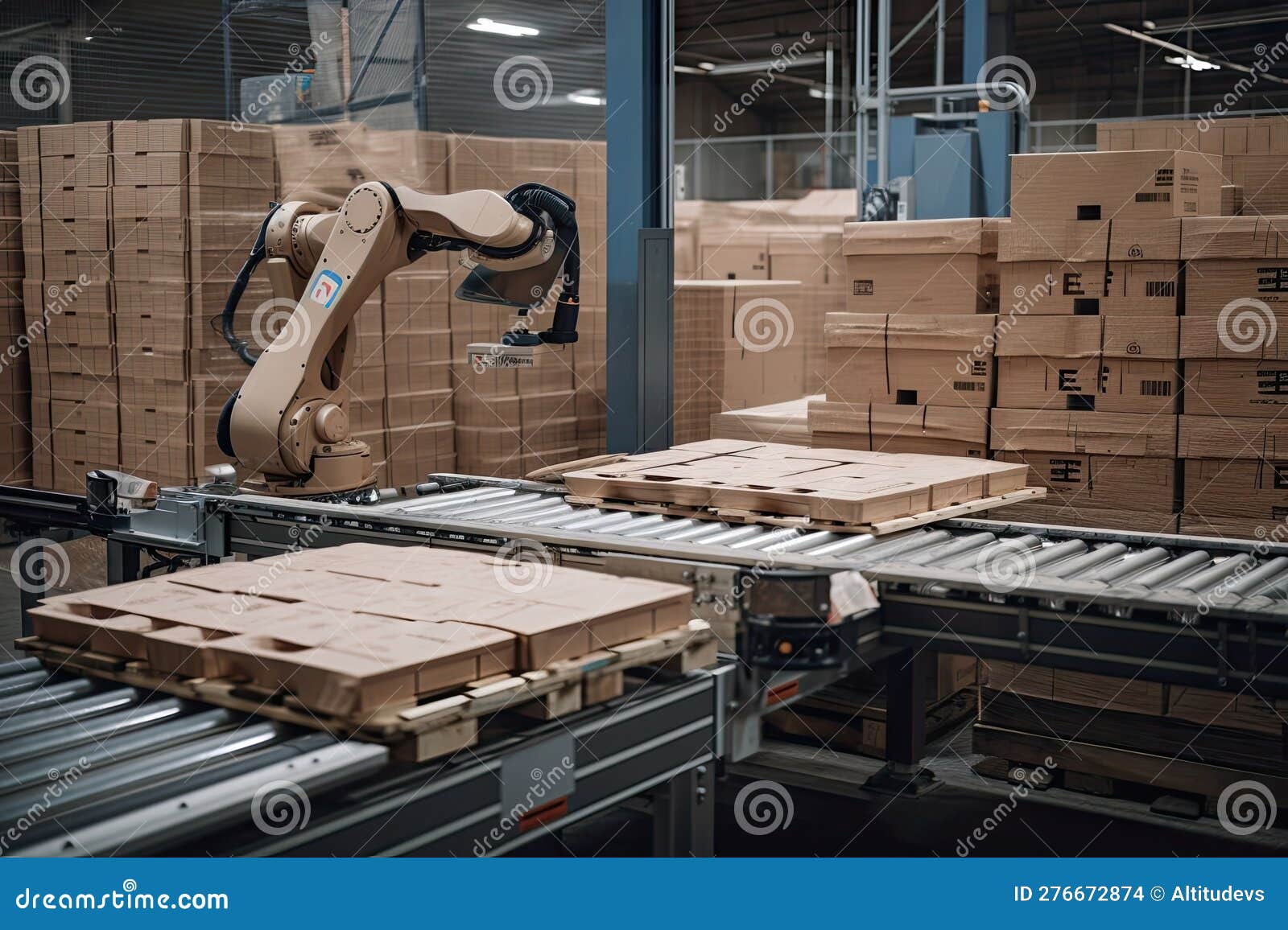 Robot, Loading Heavy Boxes Into Shipping Container, Using Built-in ...