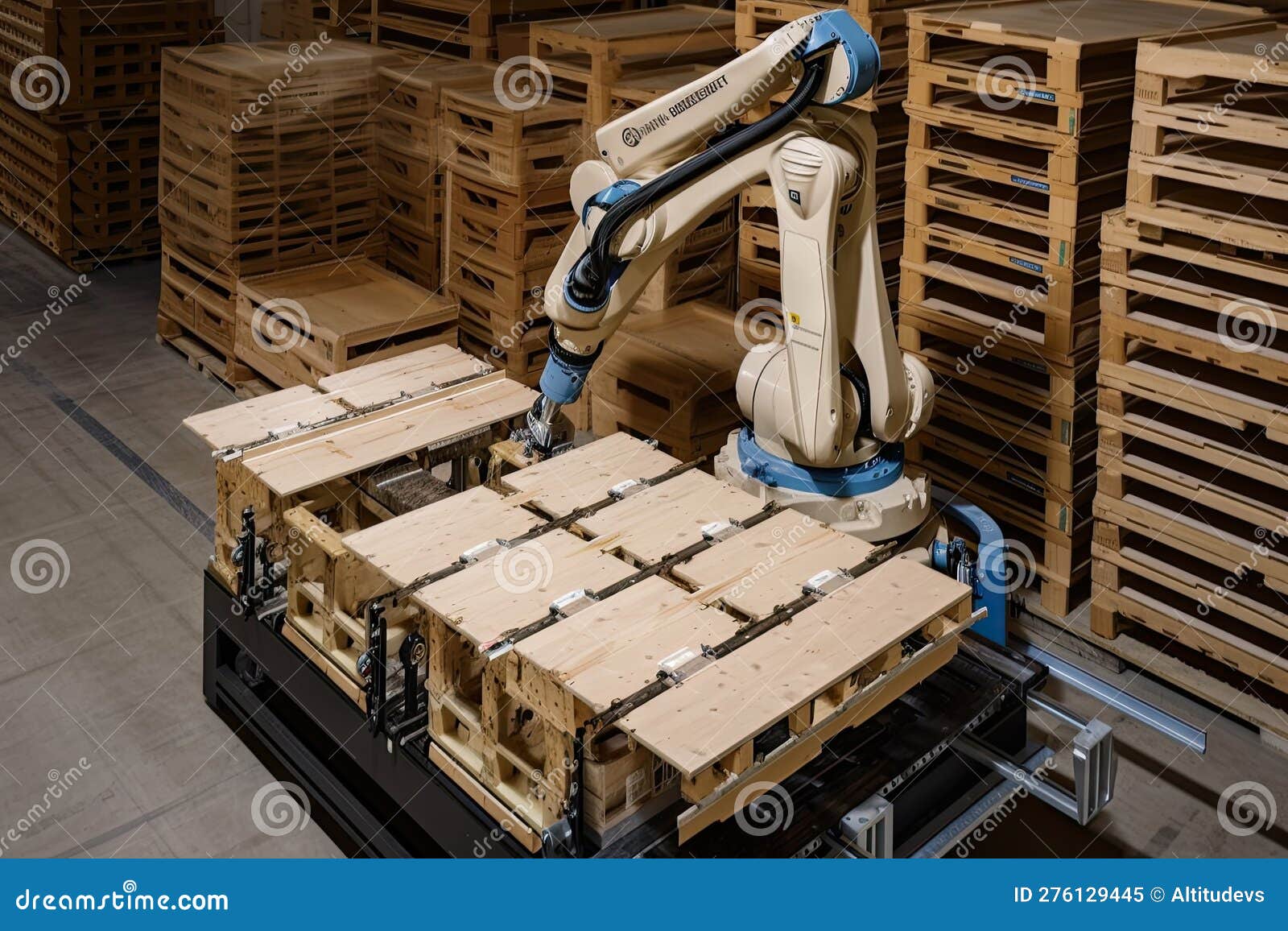 Palletizing Robot with Multiple Arms Working in Concert To Transport ...