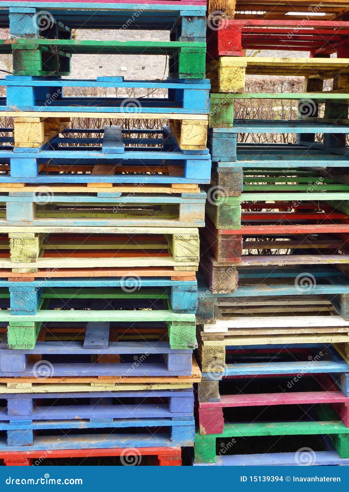 Pallets stock photo. Image of colours, equipment, colored - 15139394