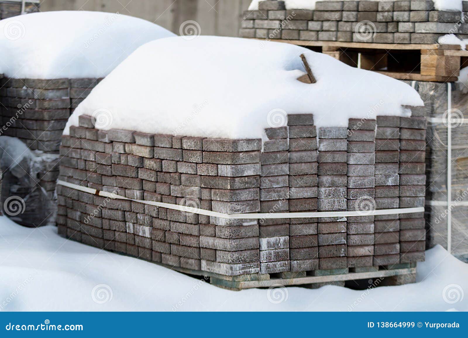 Pallets with Bricks in the Store. Racks of Brick. Stock Image - Image ...