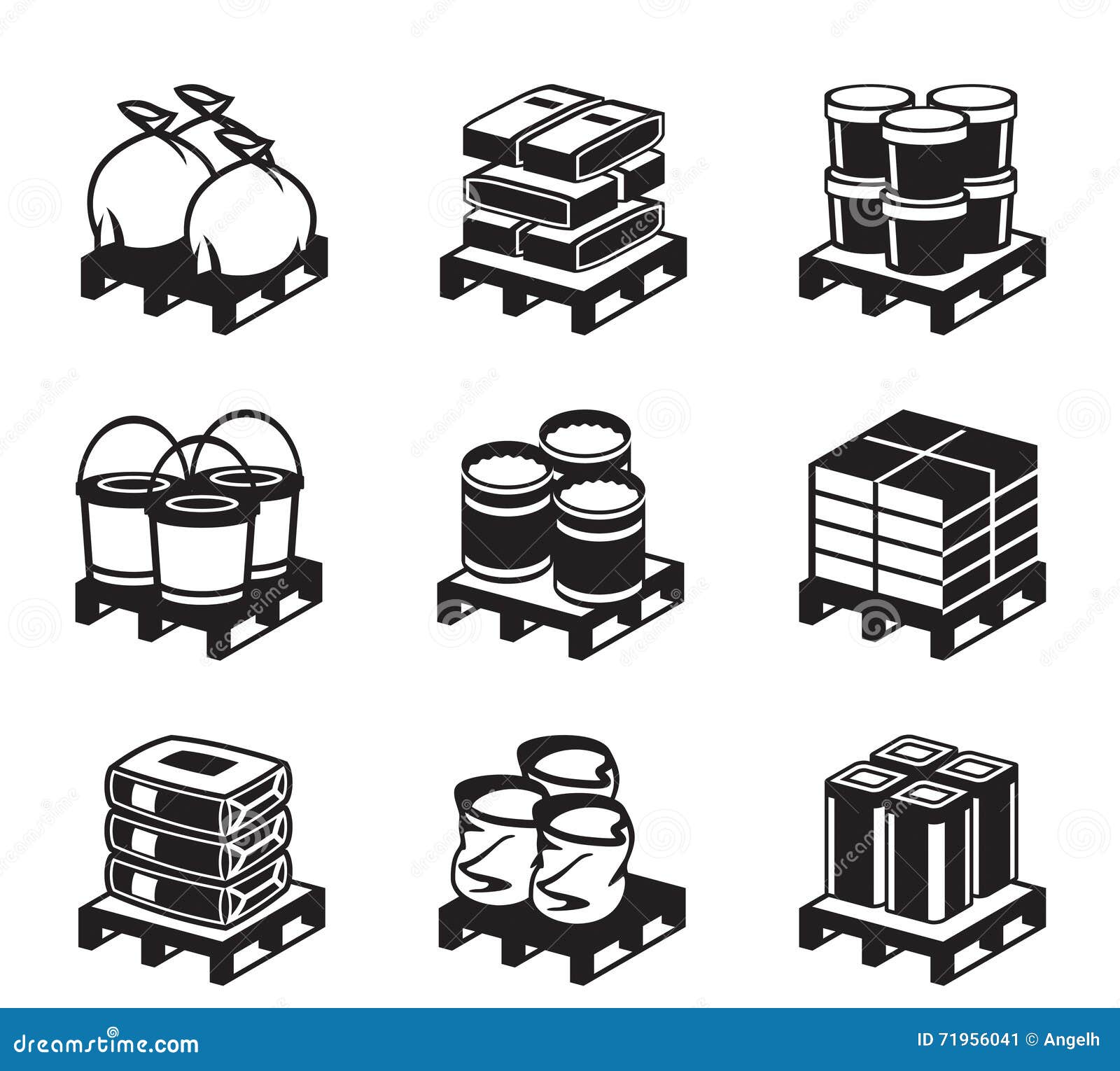 Building Materials On Storage Or Storehouse, Logo Design. Construction ...