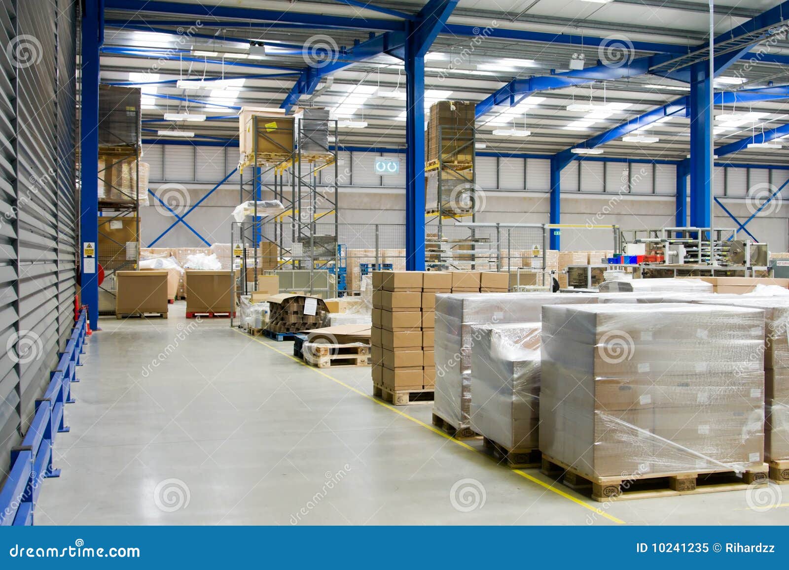Pallets with Cartons in Warehouse Stock Image - Image of compartment ...