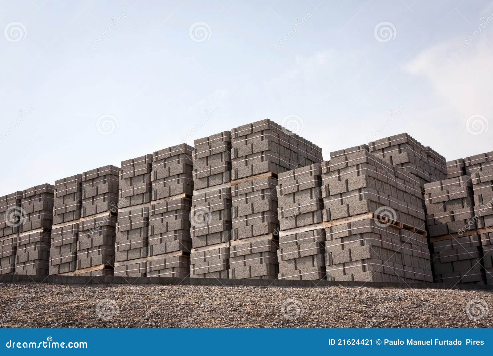 Pallets Of Concrete Blocks Stock Image Image Of Business 21624421