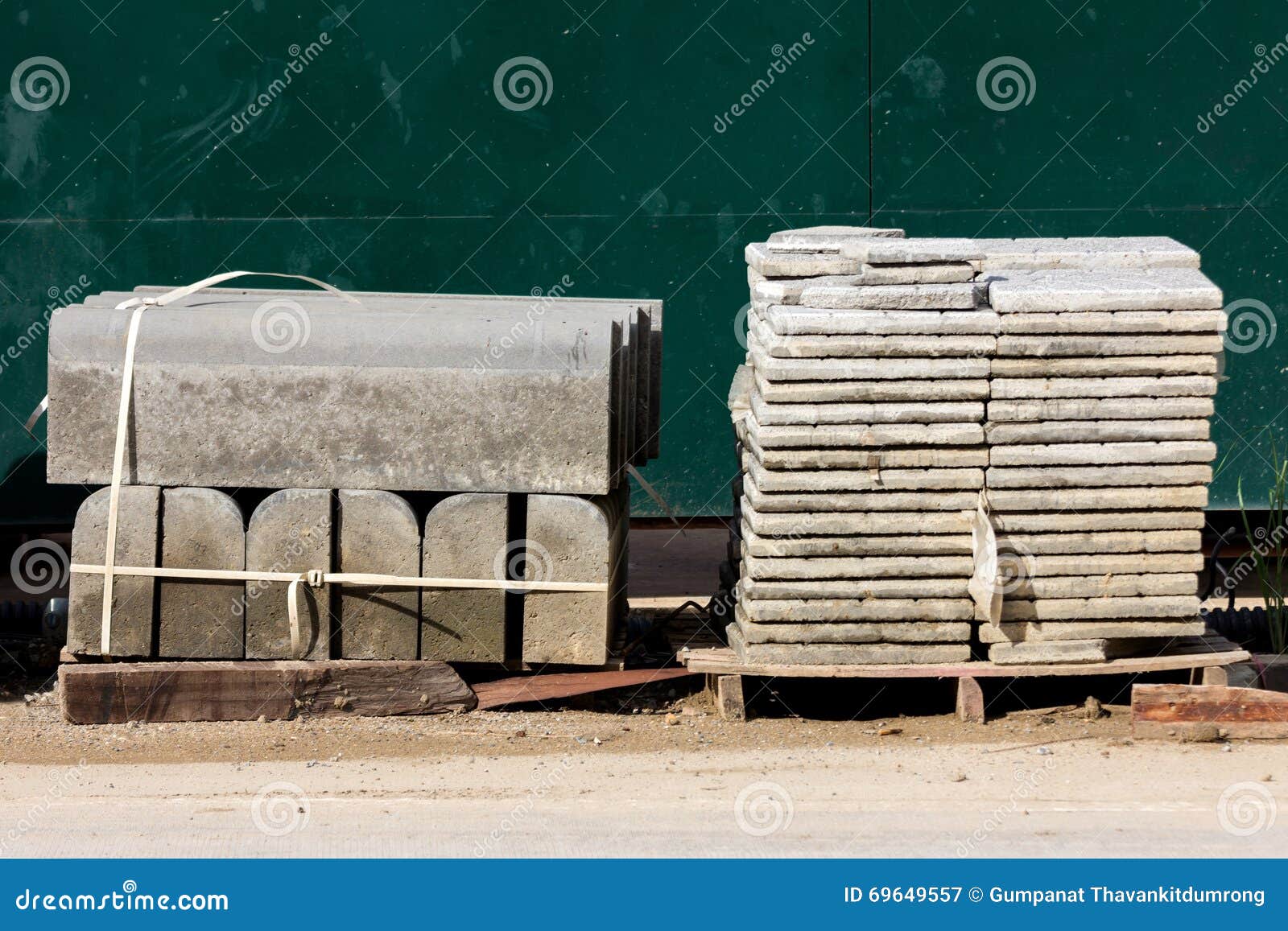 Pallets Of Concrete Blocks For The Pavement On Construction Site Stock Image Image Of Block