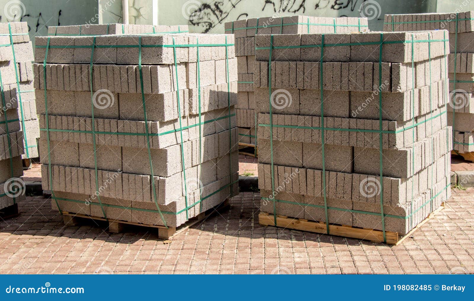 Pallets with Concrete Decorative Pavement Tiles Stock Image - Image of ...