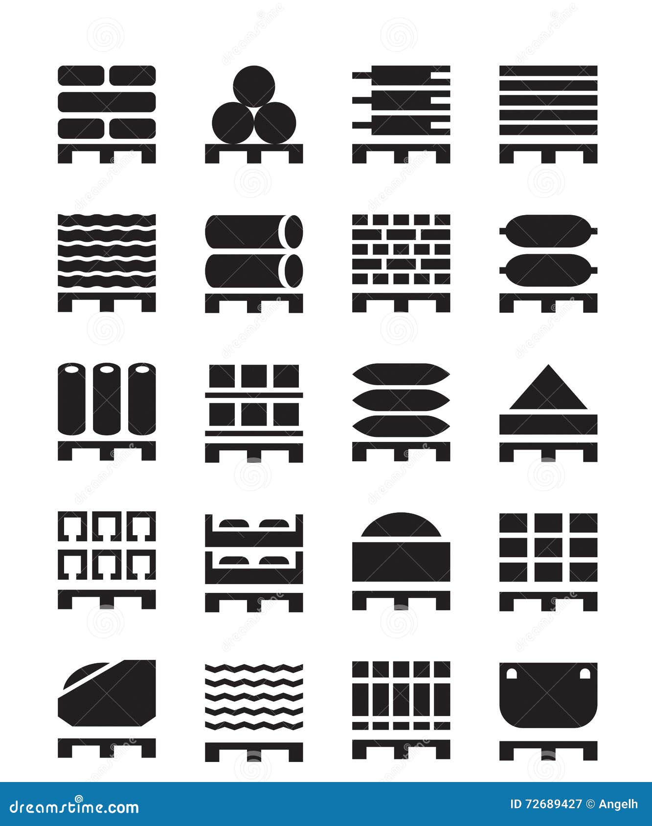 Pallets with Construction Materials Stock Vector - Illustration of ...