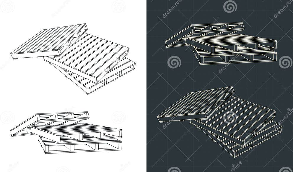 Pallets Drawings stock vector. Illustration of timber - 210711043
