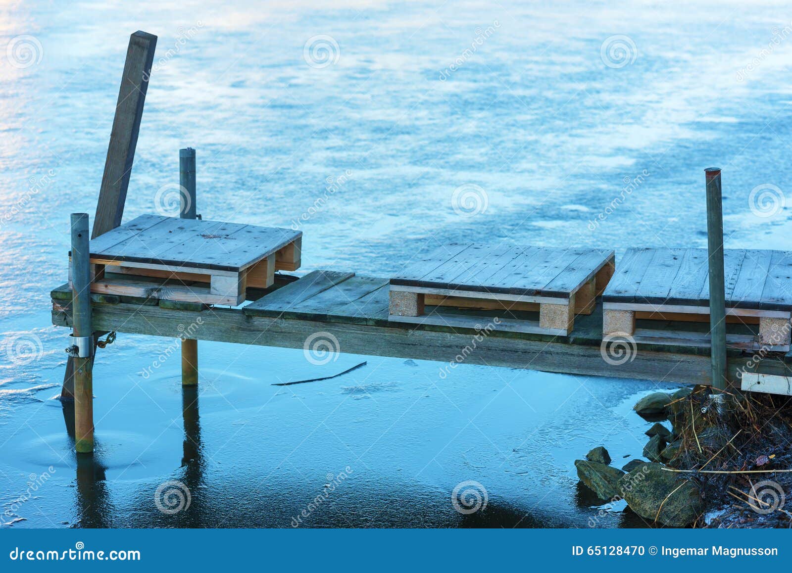 Pallets on jetty stock photo. Image of cold, outdoor - 65128470