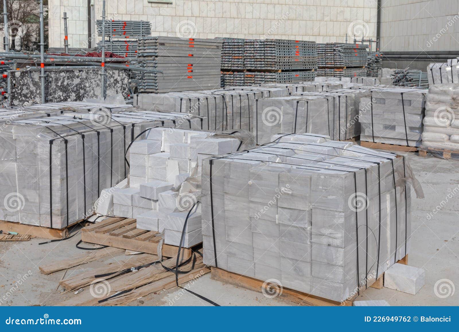 Pallets Marble Stone stock photo. Image of city, block - 226949762