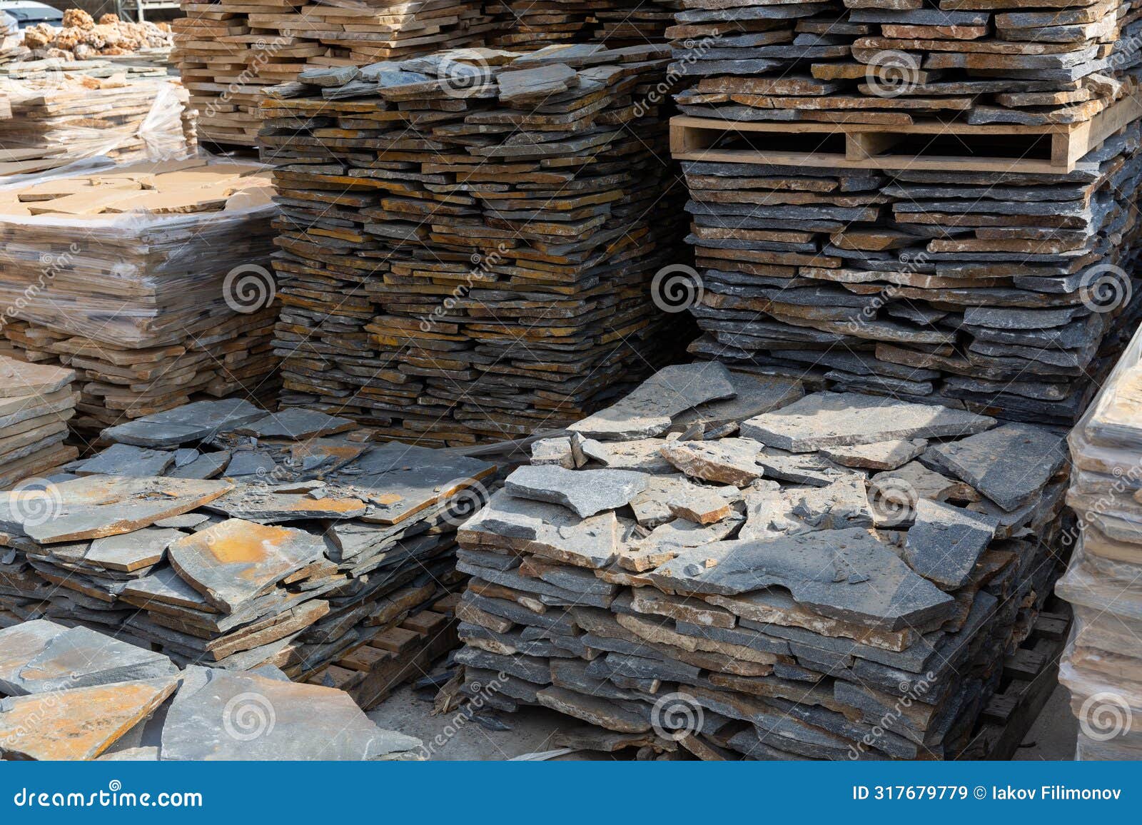 Natural Stone Blocks Packed in Stacks at a Hardware Store Warehouse ... Natural Stone Blocks Packed in Stacks at a Hardware Store Warehouse ...