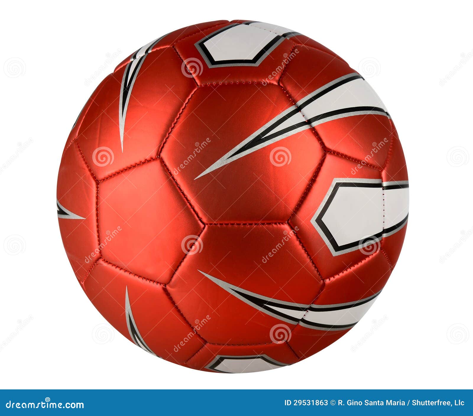 Pallone da calcio rosso immagine stock. Immagine di punto - 29531863
