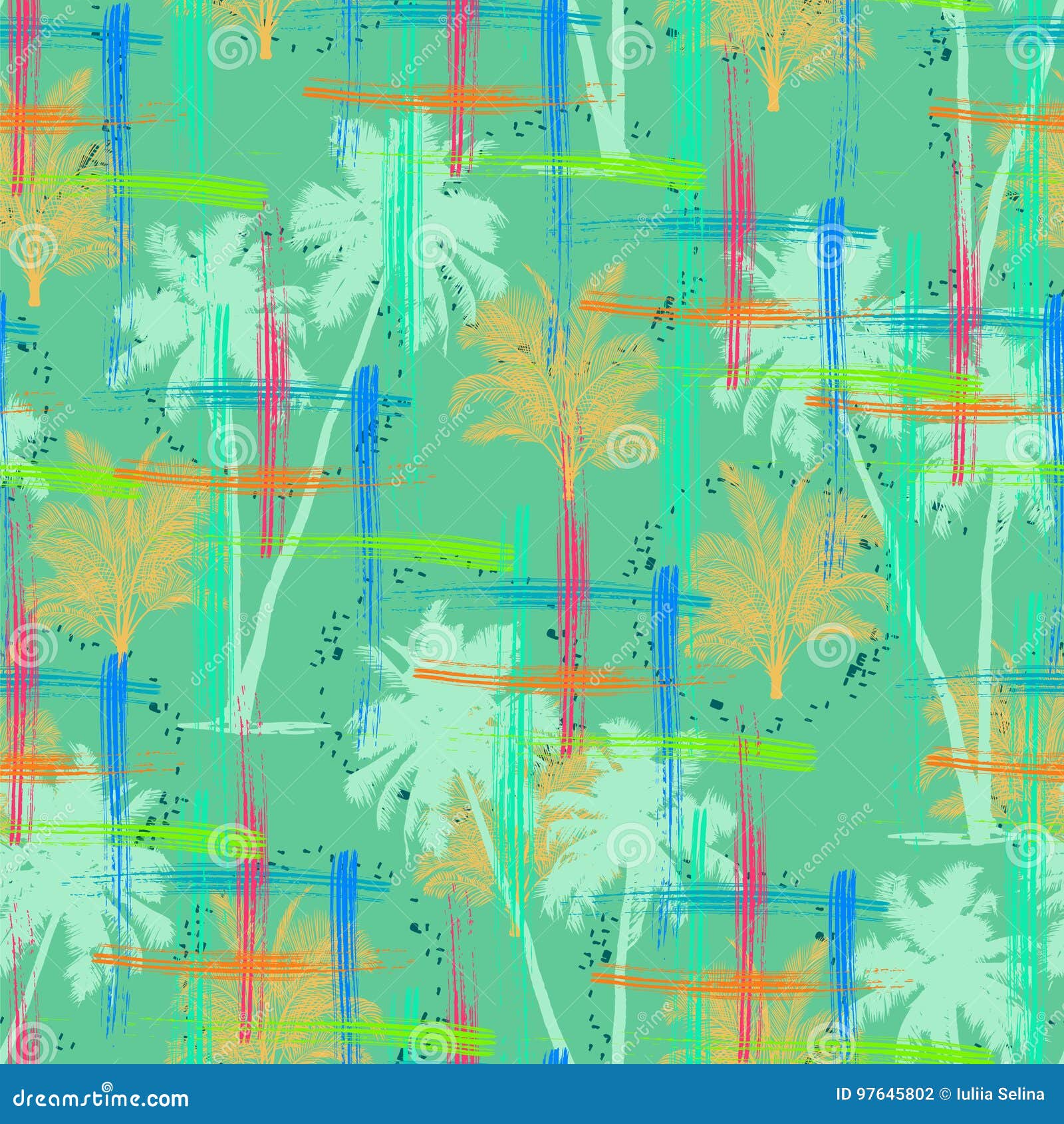 Palm beach background stock vector. Illustration of plant - 97645802