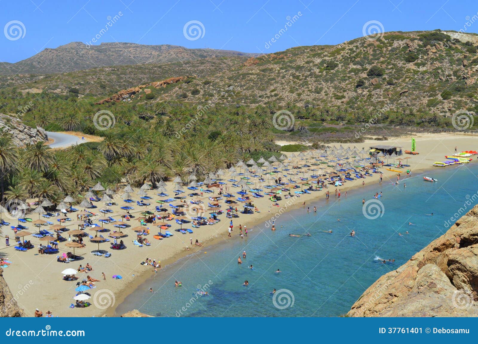Palm beach crete greece editorial photo. Image of beach - 37761401