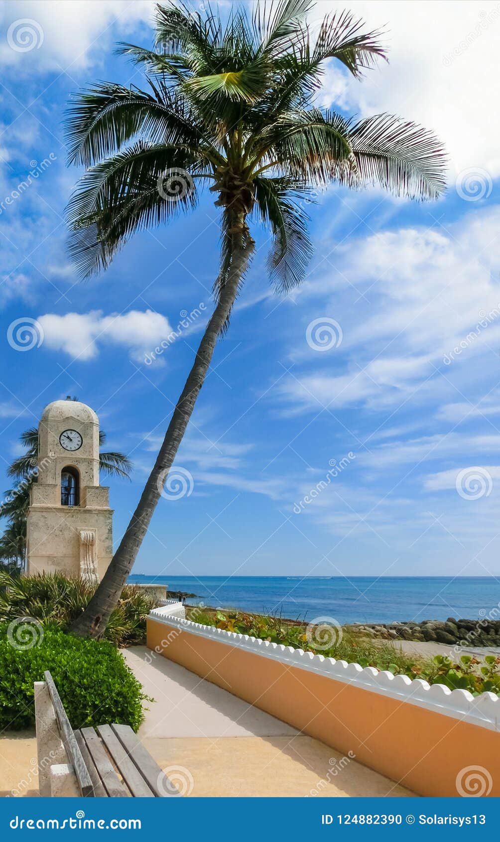 Palm Beach, Florida, USA Clock Tower on Worth Ave. Stock Photo - Image ...