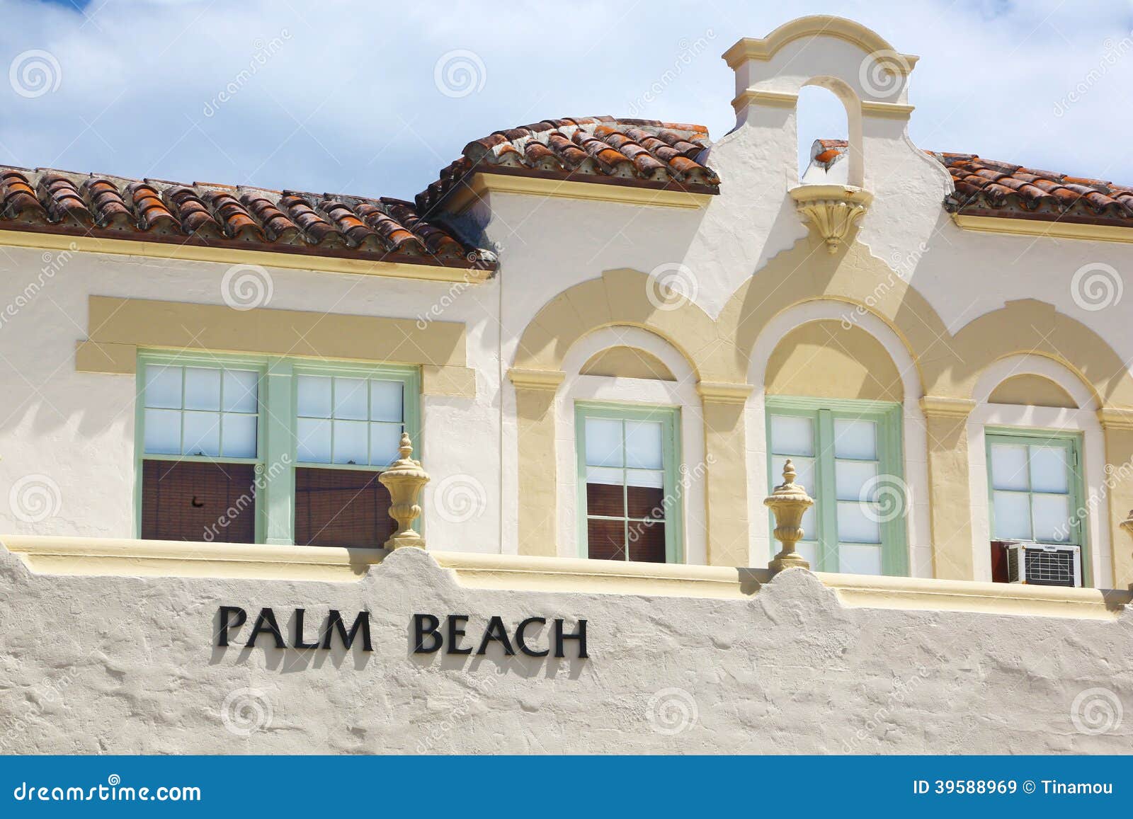 Palm Beach Sign on a Building Stock Image - Image of coast, vacation ...