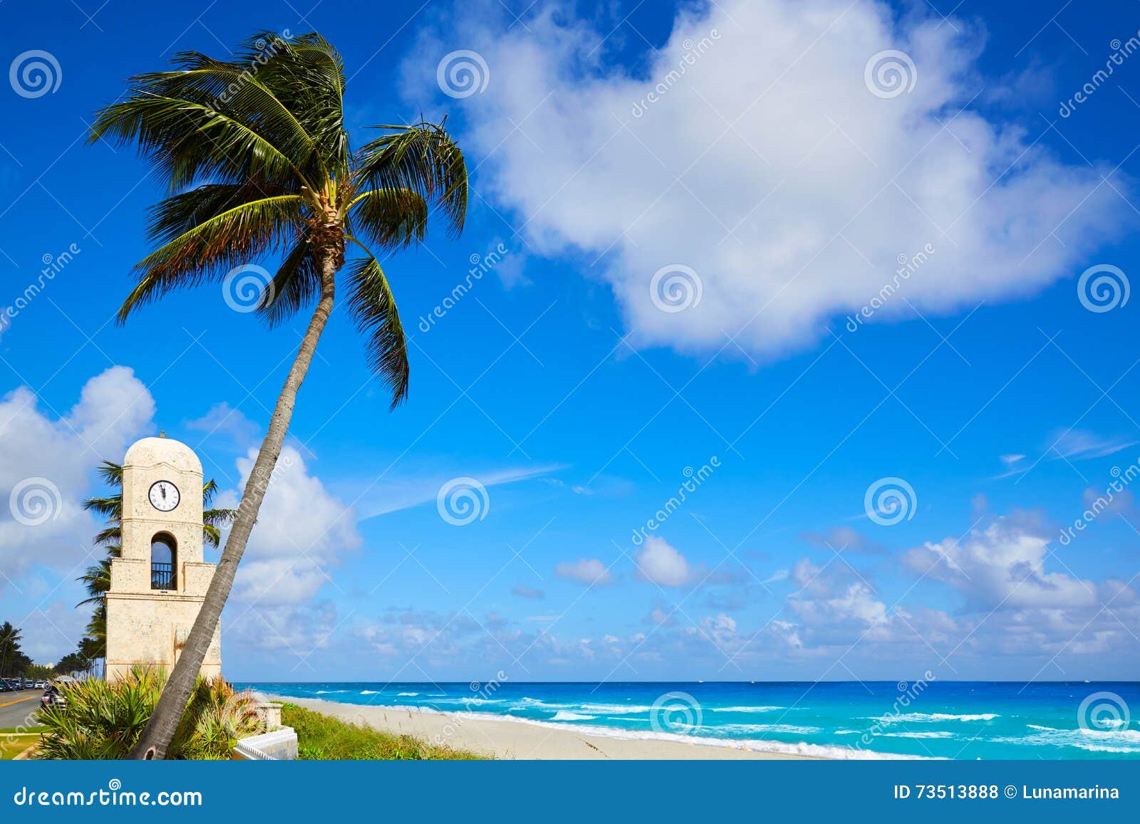 Palm Beach Worth Avenue Clock Tower Florida Stock Photo - Image of ...