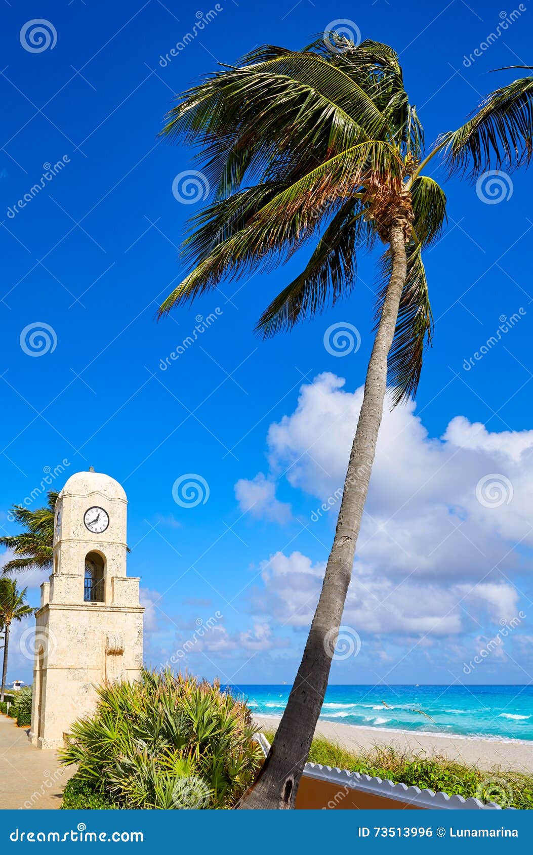 Palm Beach Worth Avenue Clock Tower Florida Stock Photo - Image of ...