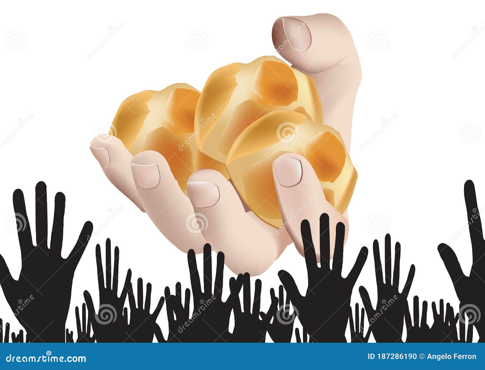 Palm of Black Hand Raised in Protest Stock Vector - Illustration of ...