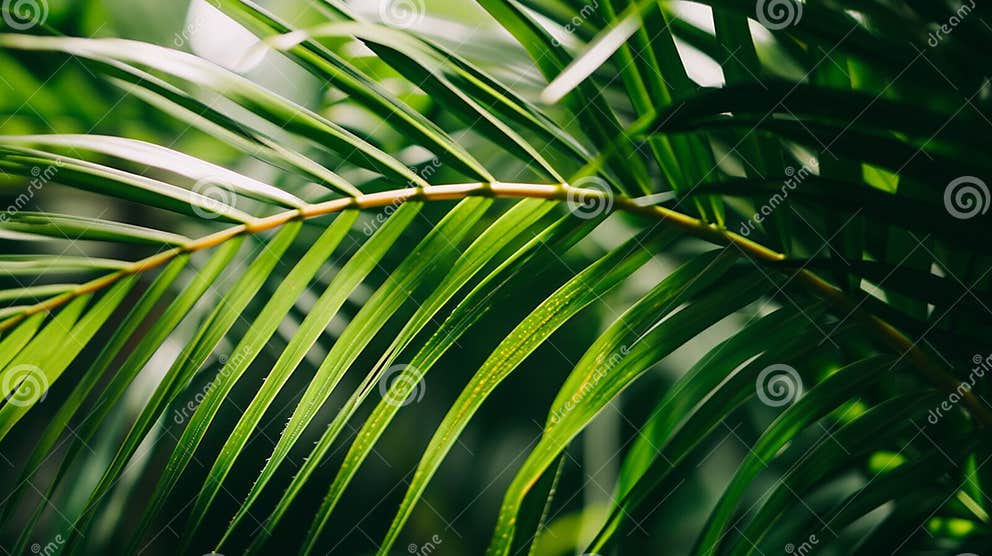 Palm Branches in the Corners, Tropical Plants Decoration Elements ...