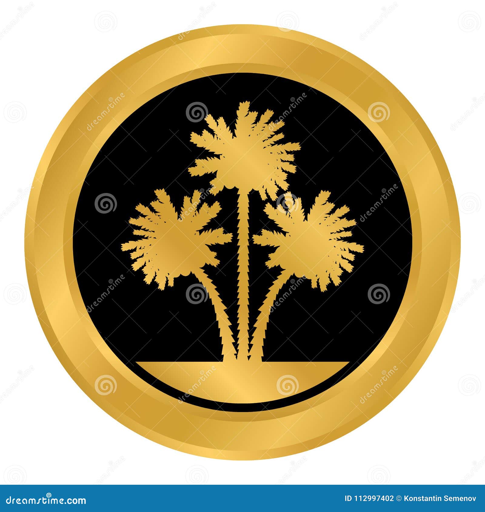 Palm button on white. stock illustration. Illustration of graphic ...
