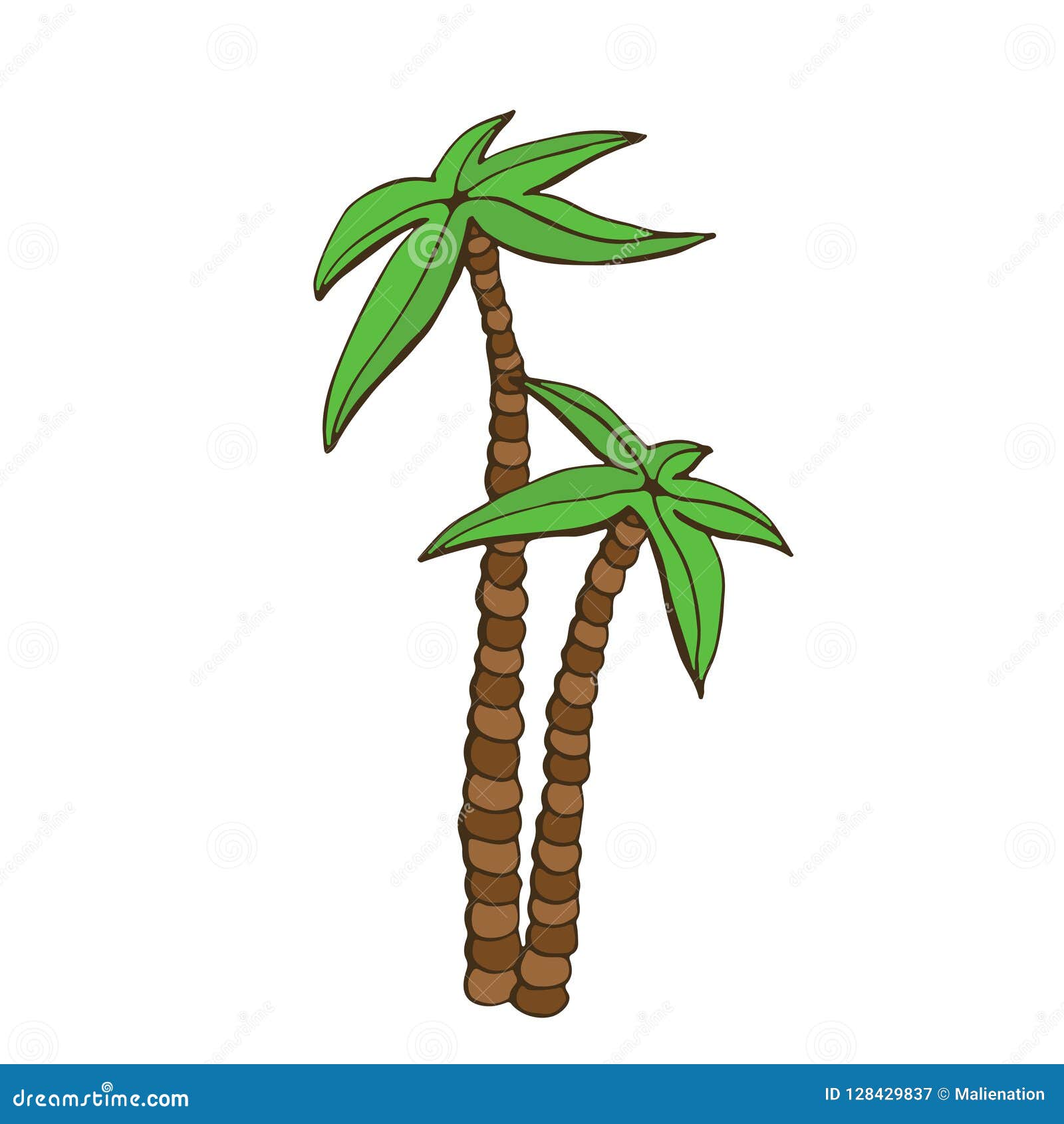 Palm Cartoon Icon. Hand Drawn Print. Sticker Design. Stock Vector ...