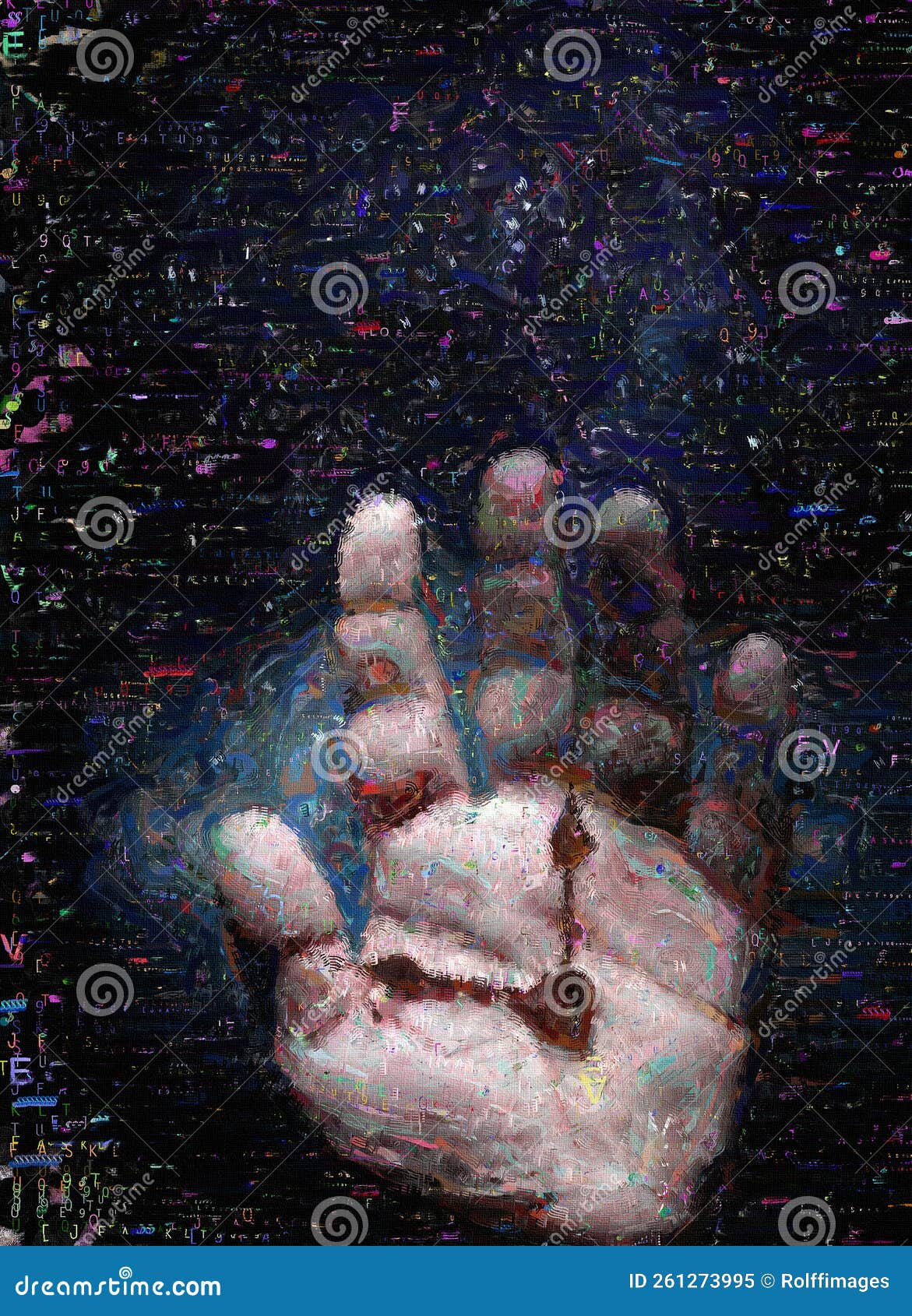 Palm with clock hand stock image. Image of finish, hold - 261273995