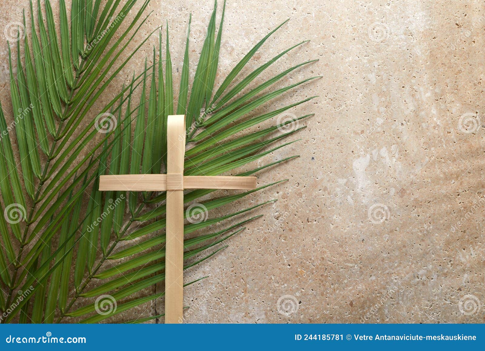 Palm Cross and Palm Leaves. Palm Sunday and Easter Day Concept. Stock ...