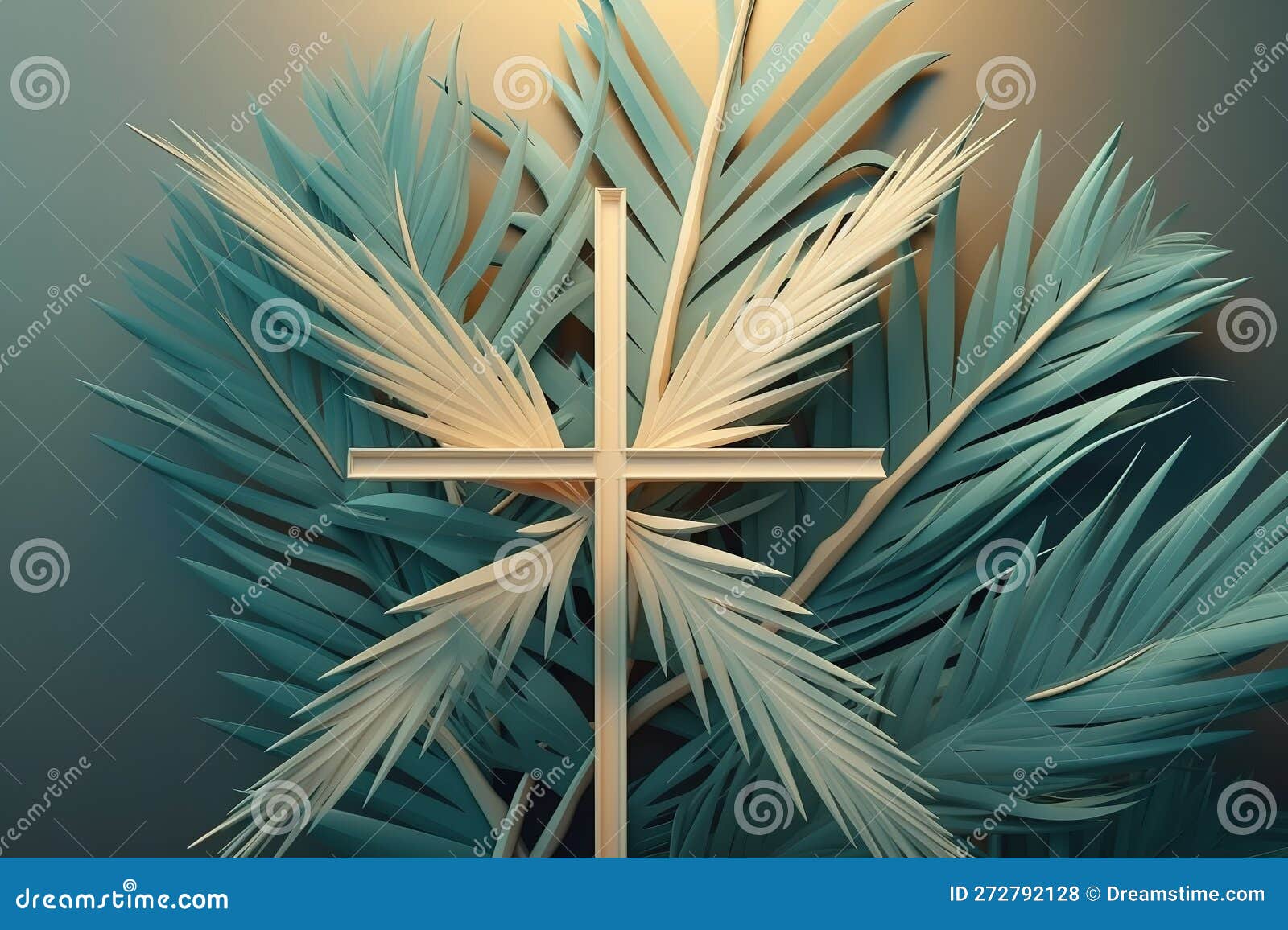 Palm Cross and Palm Leaves Palm Sunday and Easter Day Concept ...